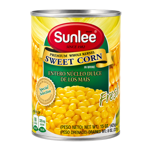 Sunlee Whole Sweet Corn Kernels (24x15oz tin/case) – Buhaya Solutions